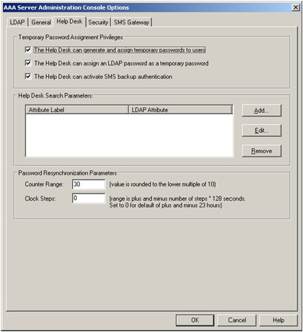 Set Help Desk Parameters | AAA Server for Remote Access | HID Global