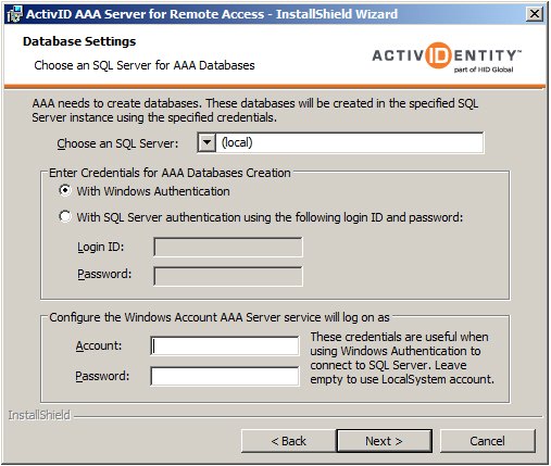 Install the AAA Server | AAA Server for Remote Access | HID Global