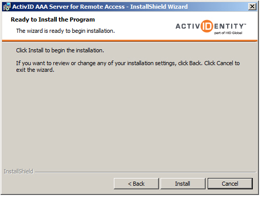 Install the AAA Server | AAA Server for Remote Access | HID Global