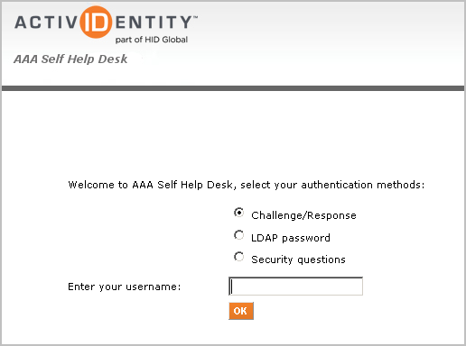 Accessing the AAA Web Self Help Desk | ActivID AAA Server for Remote ...