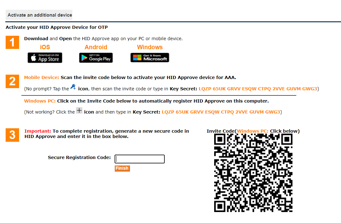 Activating and Registering HID Approve Tokens | AAA Server for Remote ...