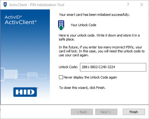 Initializing a Smart Card with the PIN Initialization Tool