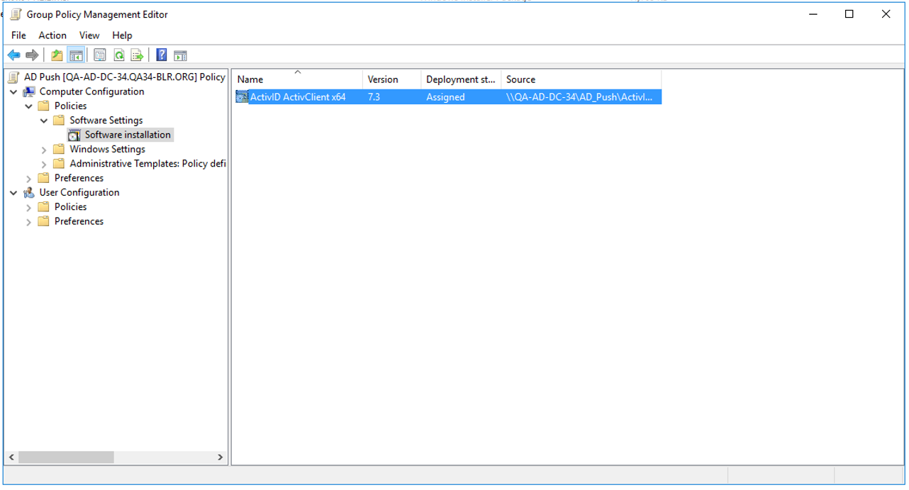 Deploying Using Active Directory Push