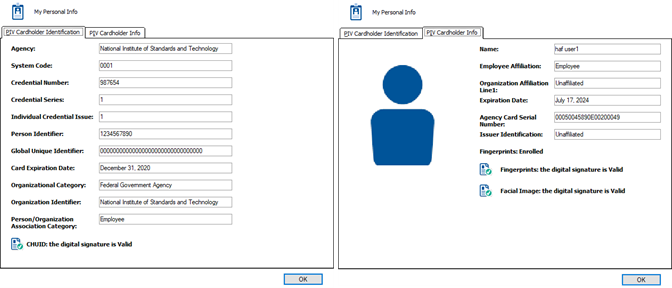 Viewing Personal Information