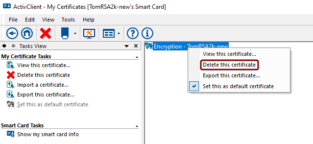 Managing User and CA Certificates