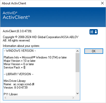 View ActivClient System Information