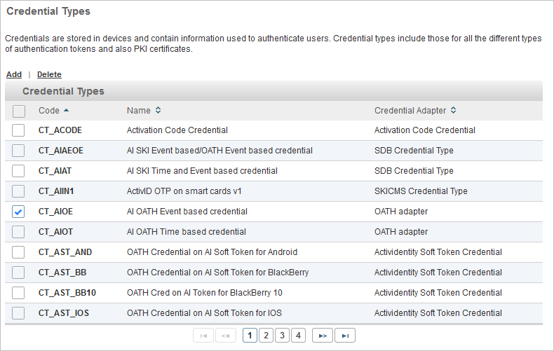 Configure Credential Types | ActivID Appliance | HID Global