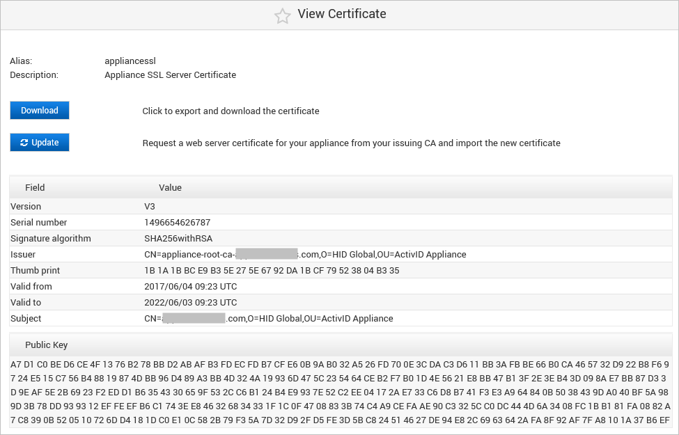 Manage the Keystores and Certificates | ActivID Appliance | HID Global