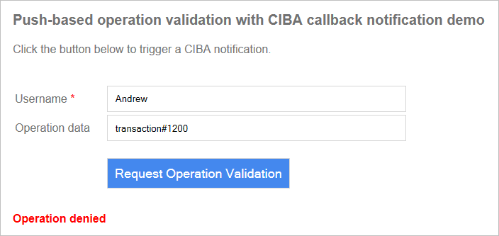 CIBA Demo Portal Sample | ActivID Appliance | HID Global
