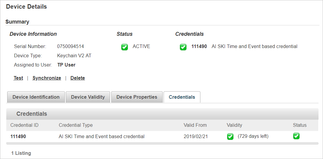 View the Device Details | ActivID AS | HID Global