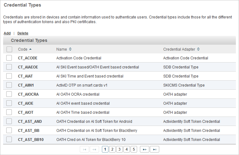 Configure Credential Types | ActivID AS | HID Global