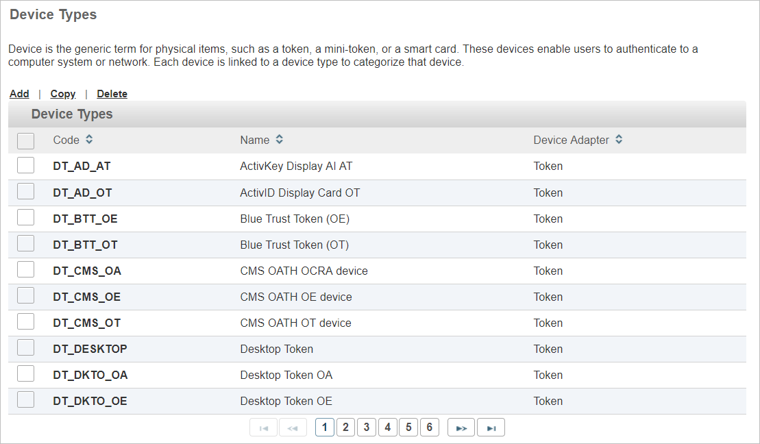 Configure Device Types | ActivID AS | HID Global