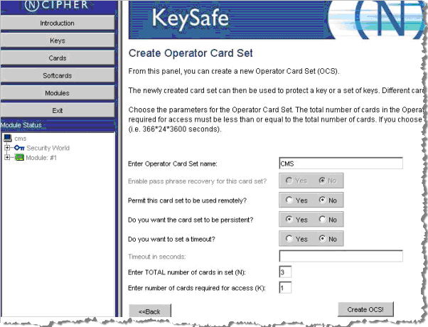 Procedure 2: Configuring the nCipher Security World | ActivID CMS | HID ...
