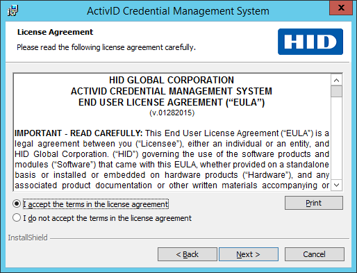 Install ActivID CMS and Its Databases | ActivID CMS | HID Global