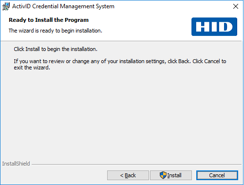 Install ActivID CMS and Its Databases | ActivID CMS | HID Global