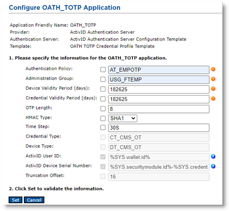 Configuring an OATH Application with ActivID Authentication Server ...