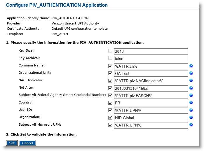 Using Verizon UniCERT UPI Certificate Authority | ActivID CMS | HID Global