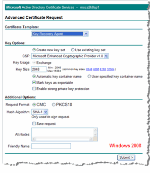 Requesting the Key Recovery Agent Certificate | ActivID CMS | HID Global