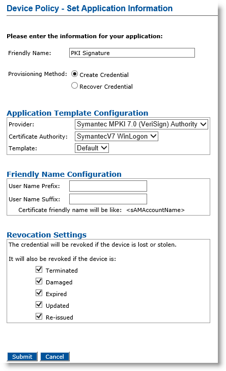 Configuring a PKI Application Using a Symantec/VeriSign MPKI v7 CA ...