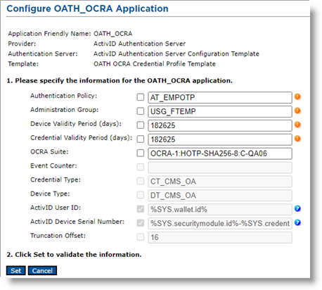 Configuring an OATH Application with ActivID Authentication Server ...