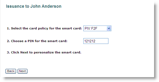 Procedure 6: Issue a Test PIV Card | ActivID CMS | HID Global