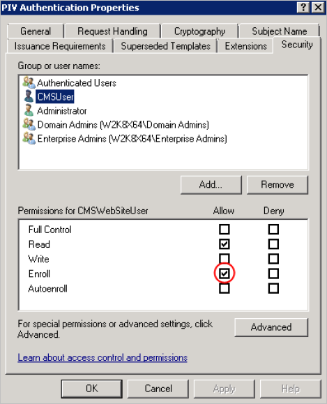 Configuring Microsoft Certificate Templates | ActivID CMS | HID Global