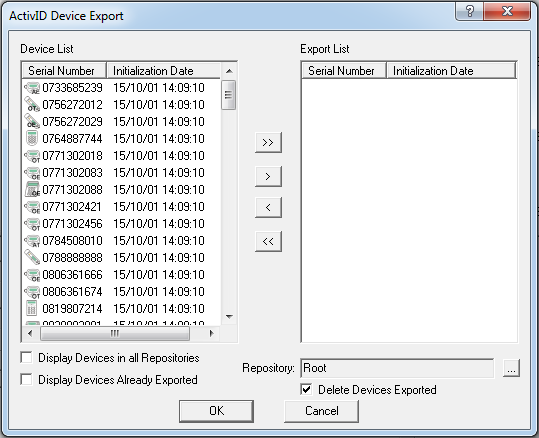 Export Initialized Devices | ActivID Device Initialization Tool | HID ...