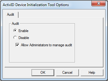 Manage Audit Services | ActivID Device Initialization Tool | HID Global