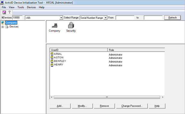 Add Console Users | ActivID Device Initialization Tool | HID Global