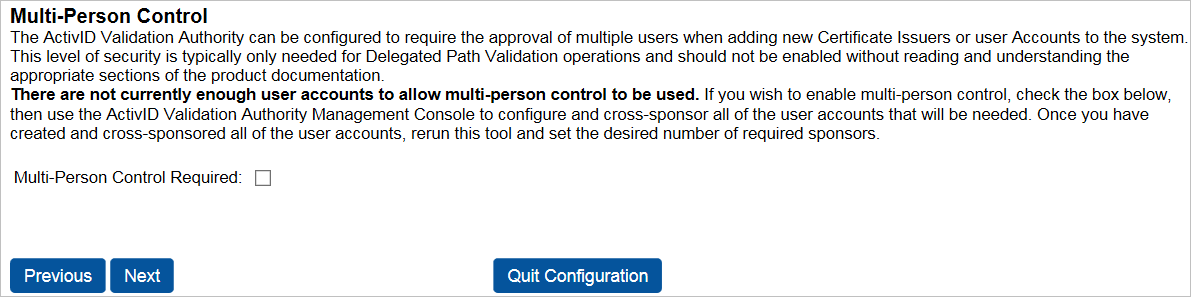 Configuring Multi-Person Control