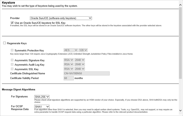 Configuring the Keystore
