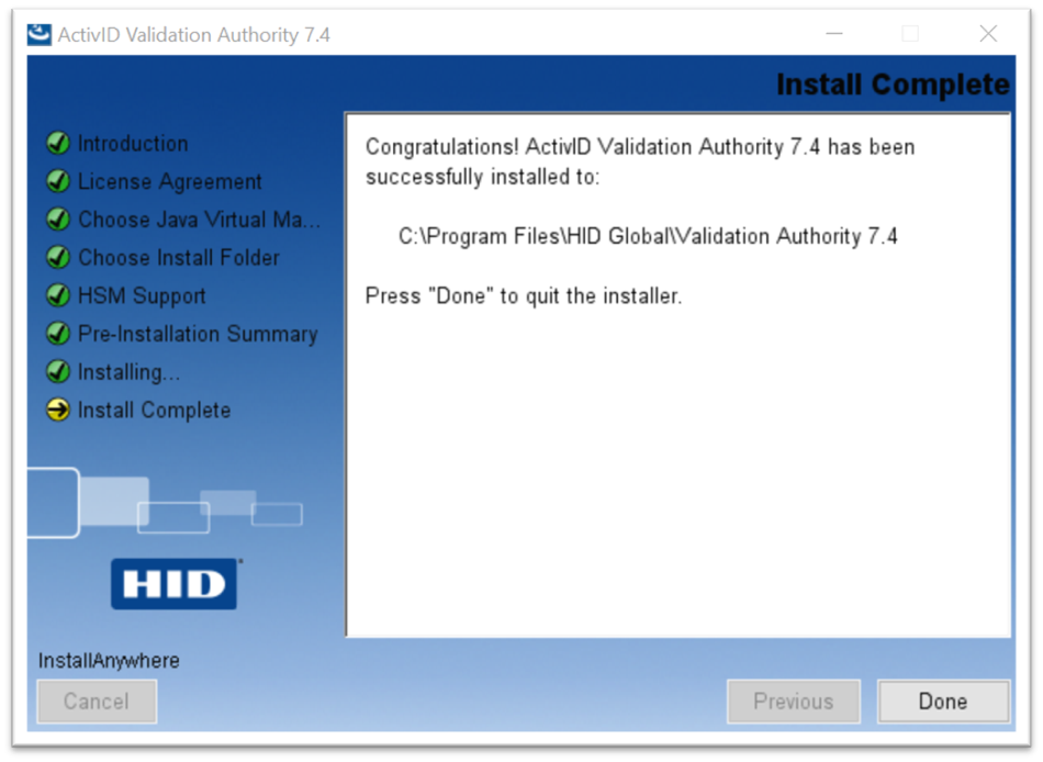Installing Validation Authority on Windows