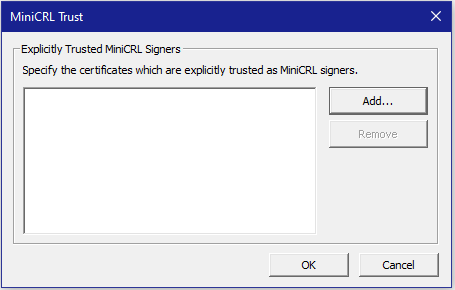 Configure MiniCRL Trust