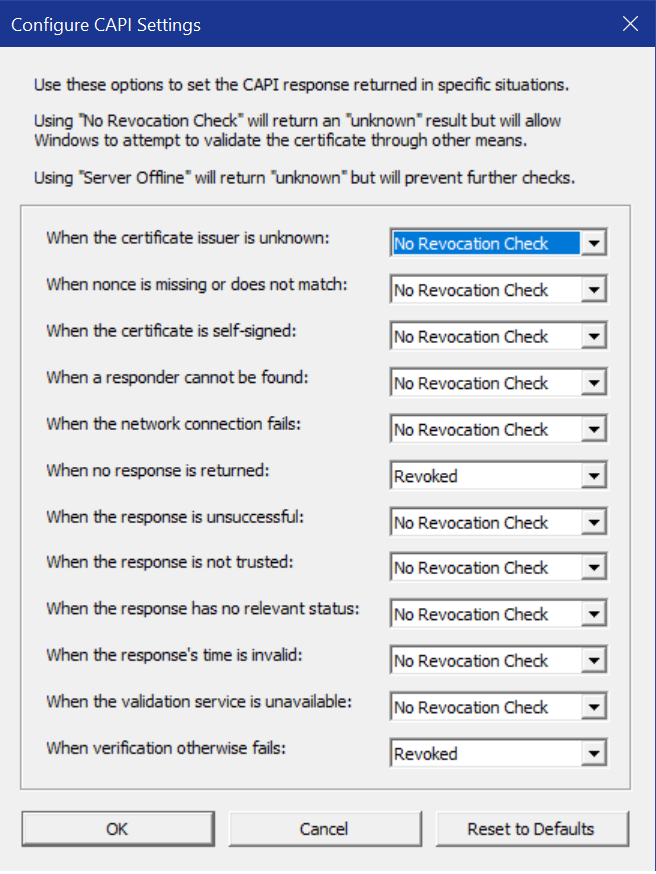 Configure CAPI Settings
