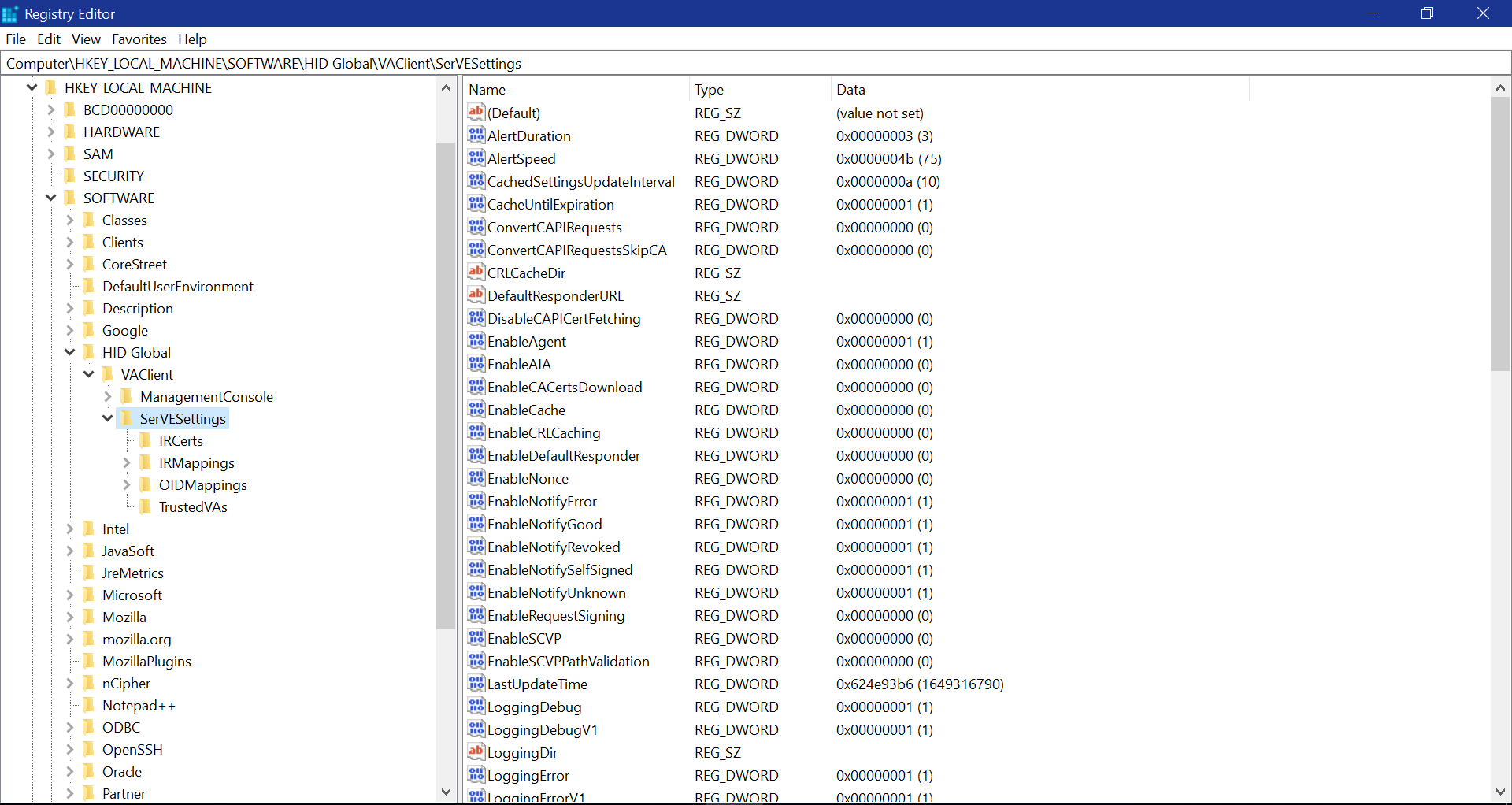 Registry Keys and Values