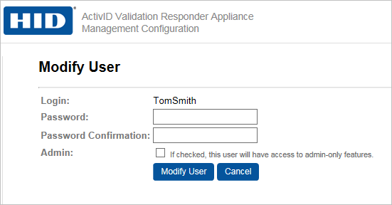 Modifying Existing User Account