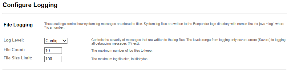 Procedure 8: Configure File Logging and Email Logging