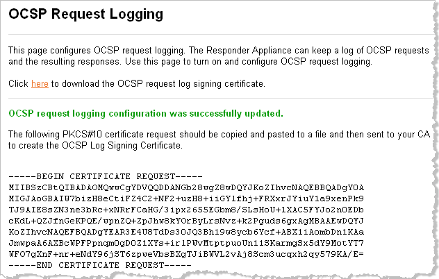 Procedure 4: Configure OCSP Request Logging