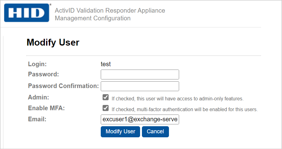 Modifying Existing User Account
