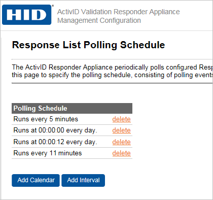 Procedure 2: Configure Response List Polling Schedule