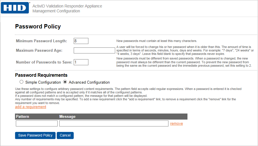 Set the Password Policy