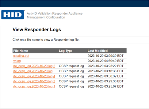 View System Log Files (View Responder Logs)