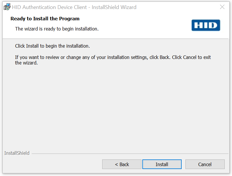 Download and Install the HID Authentication Device Client