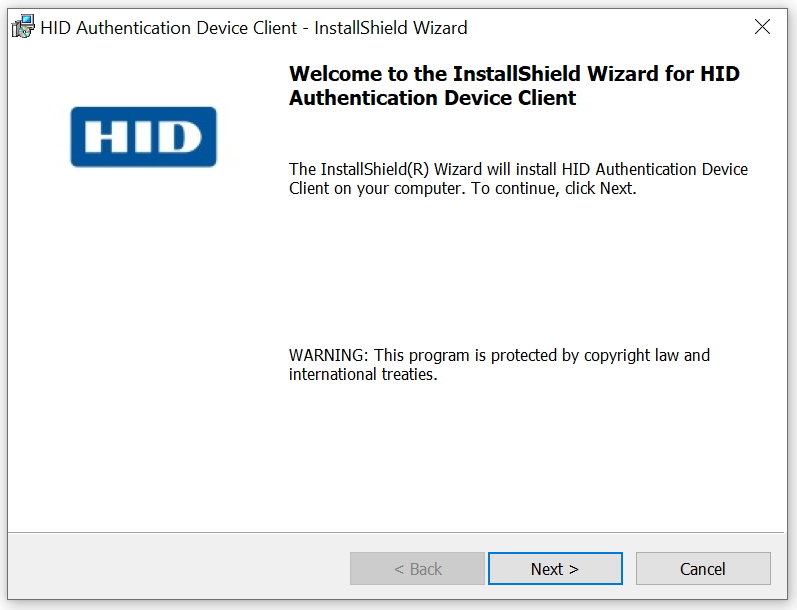 Download and Install the HID Authentication Device Client
