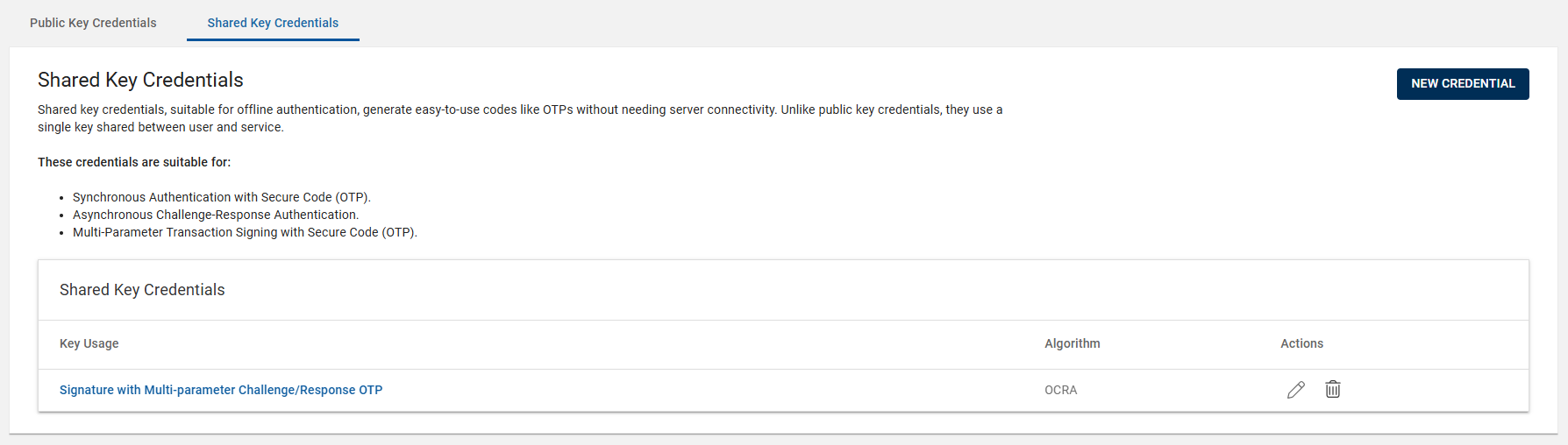 Creating a New Credential