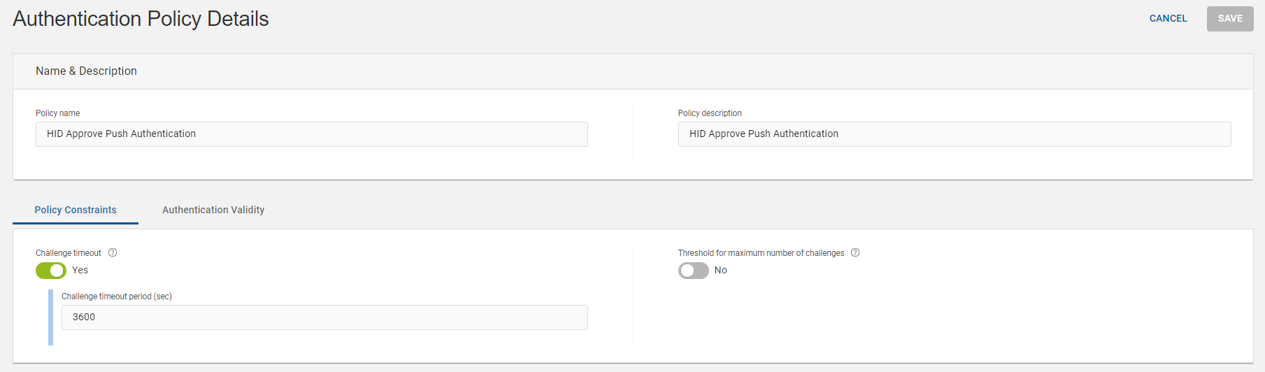 Configuring Push Authentication Policies
