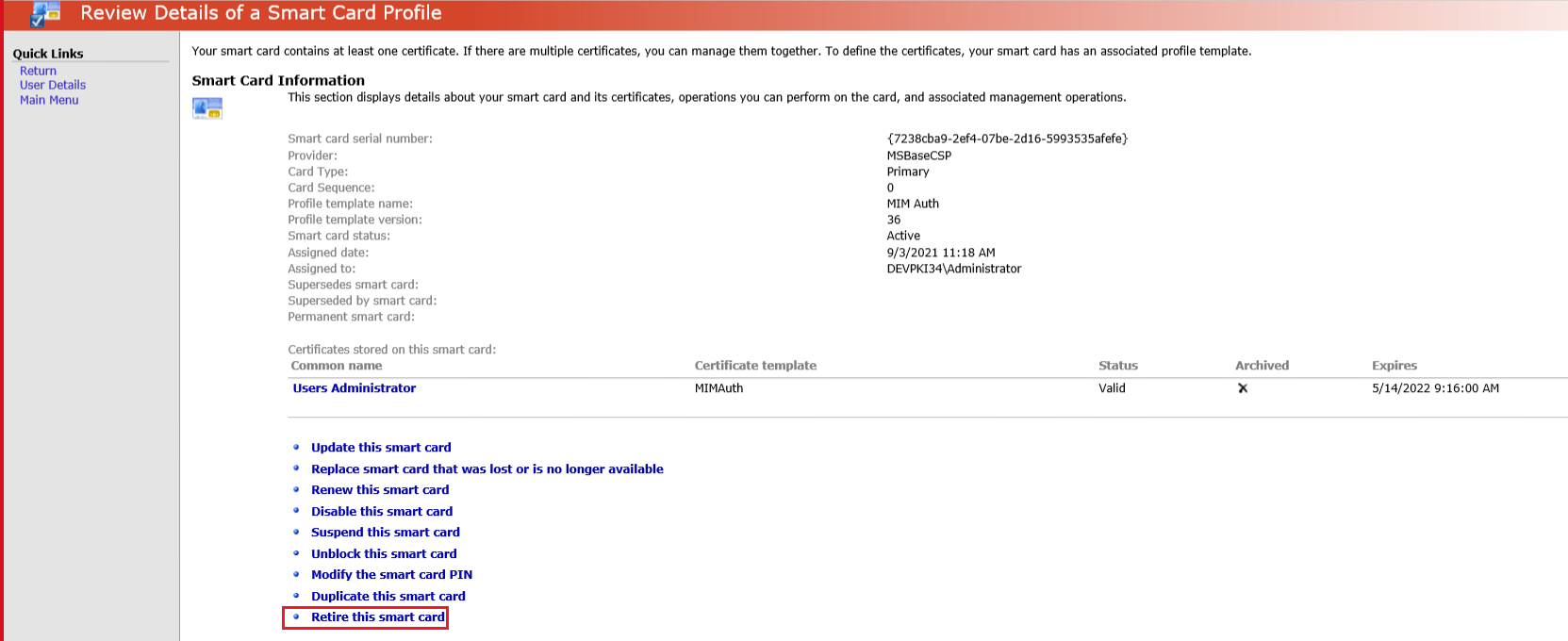 Resetting the Smart Card Using Microsoft Identity Manager (MIM)