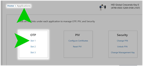 Configuring Slot 1 with the HOTP Algorithm | HID Crescendo Management ...
