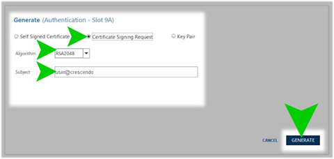 Generate a Certificate Signing Request | HID Crescendo Management Tool ...