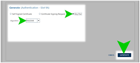 Generate a Key Pair | HID Crescendo Management Tool | HID Global